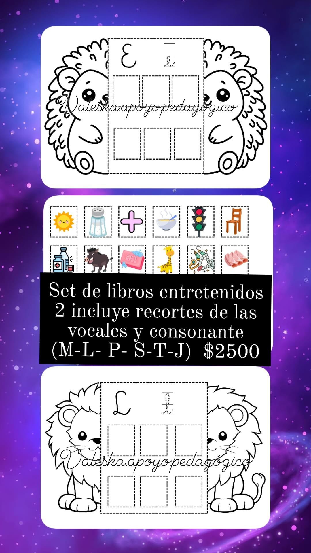 Valeska - $2500 Libros interactivos 2 de las vocales y consonantes M- P ...