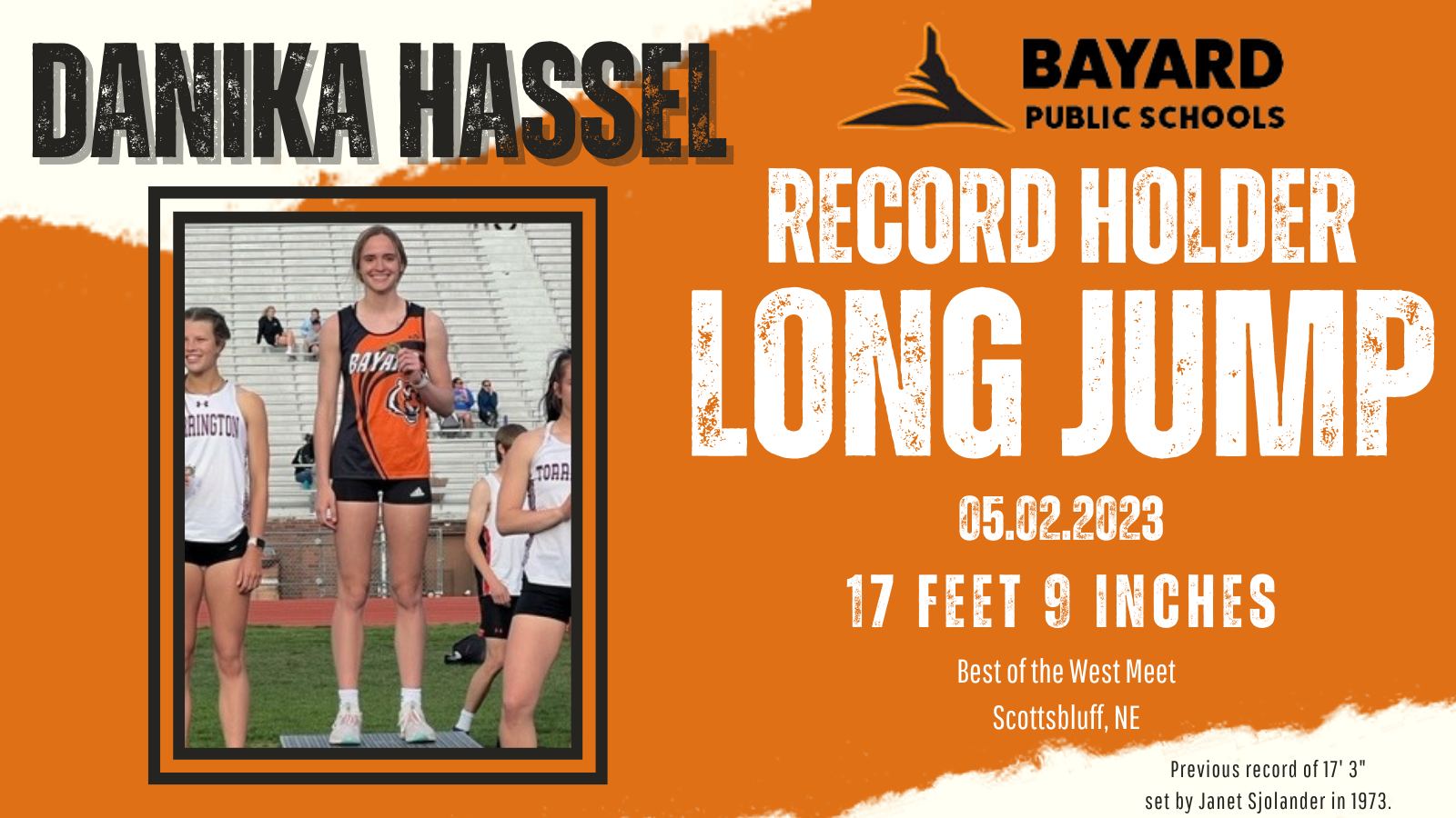 Bayard Public Schools 🙌 Congratulations Danika Hassel On Breaking The