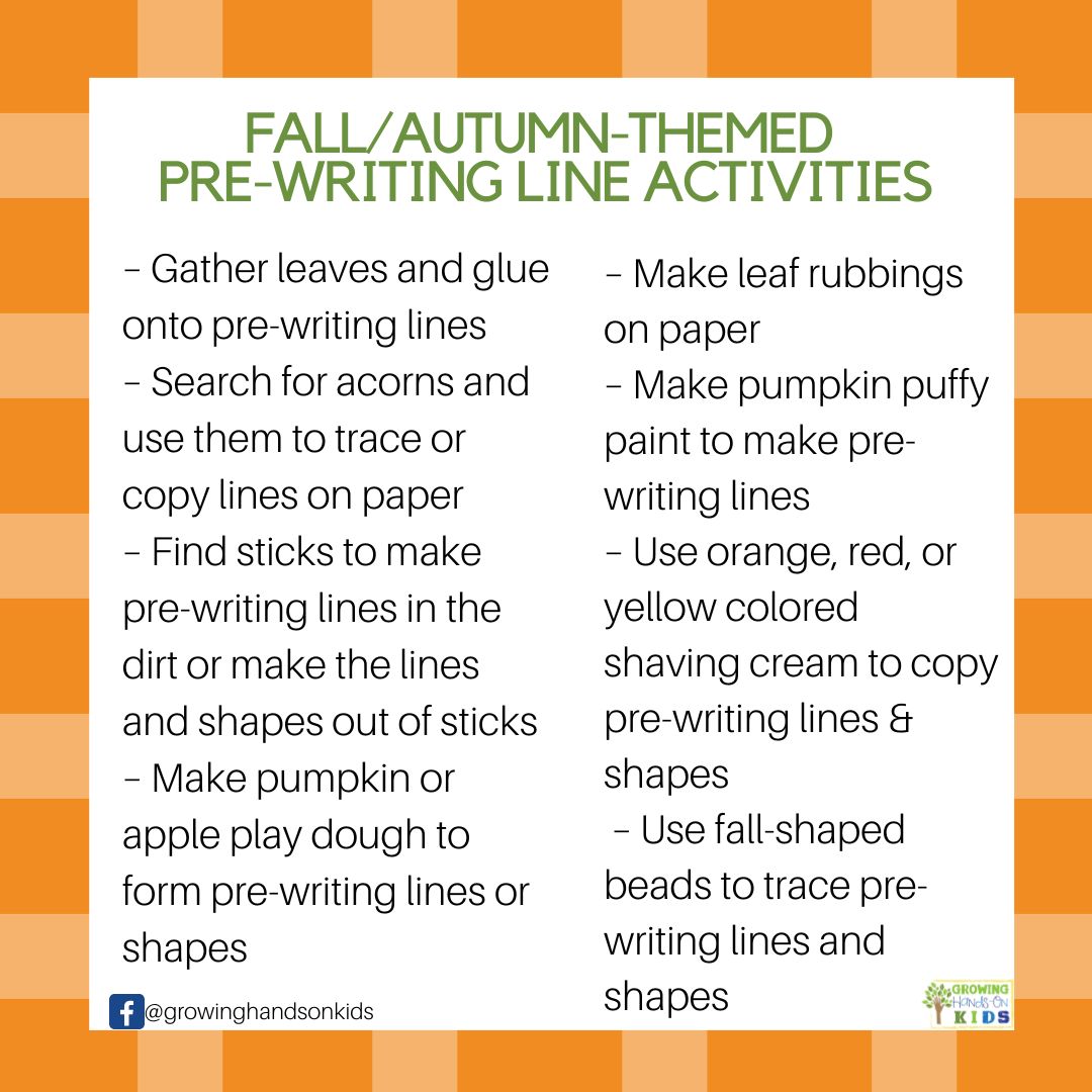 12 Fall/Autumn-Themed Pre-Writing... - Growing Hands-On Kids | Facebook
