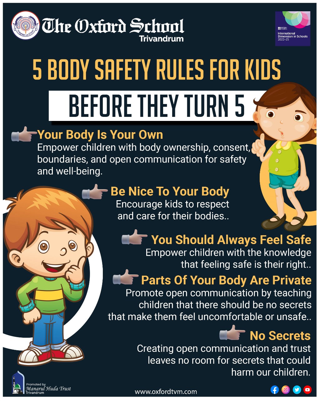 Ensure your child's safety... - The Oxford School, Trivandrum