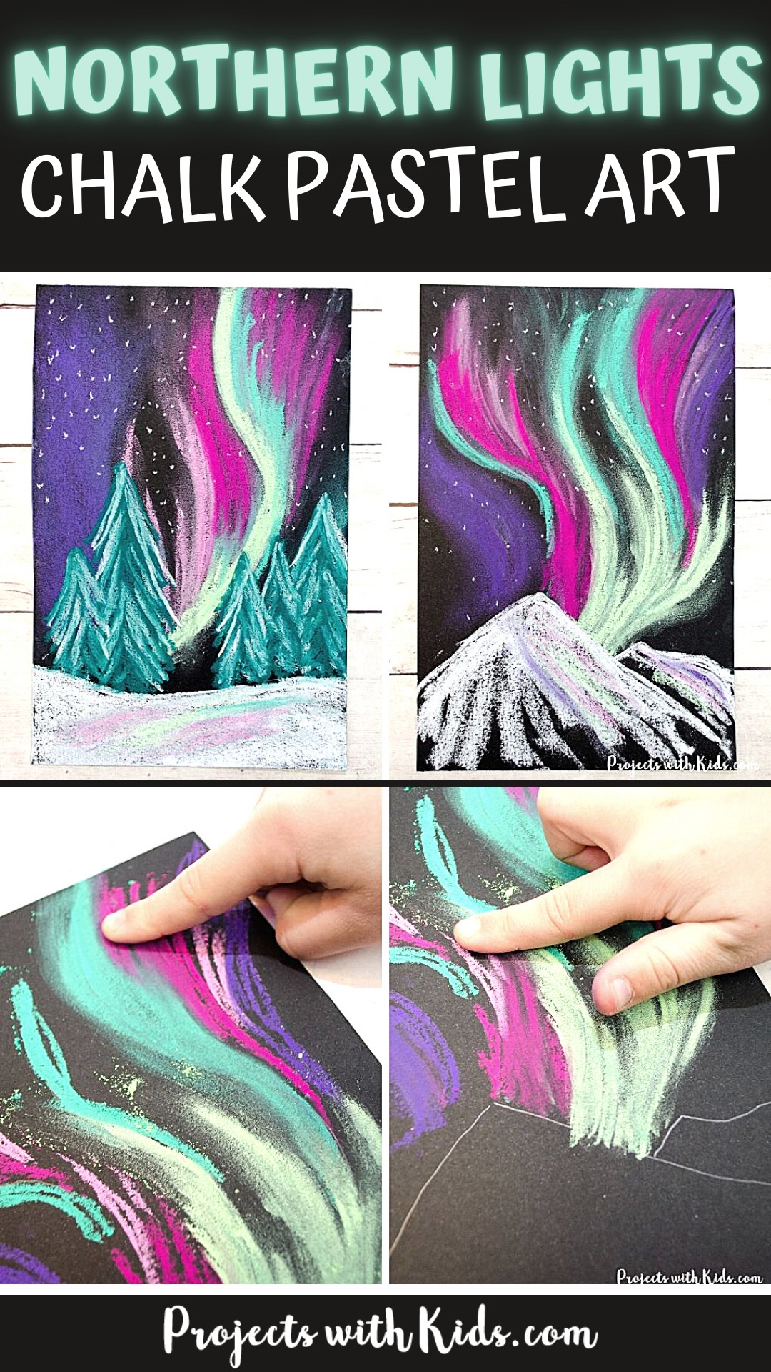 Projects - CREATE STUNNING NORTHERN LIGHTS CHALK PASTEL ART https://www ...