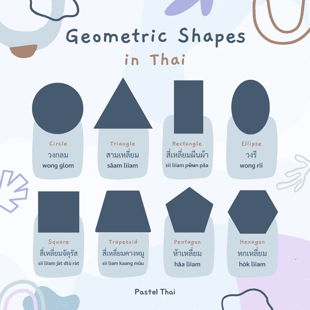 Pastel Thai - Let’s learn the geometric shapes in Thai... | Facebook