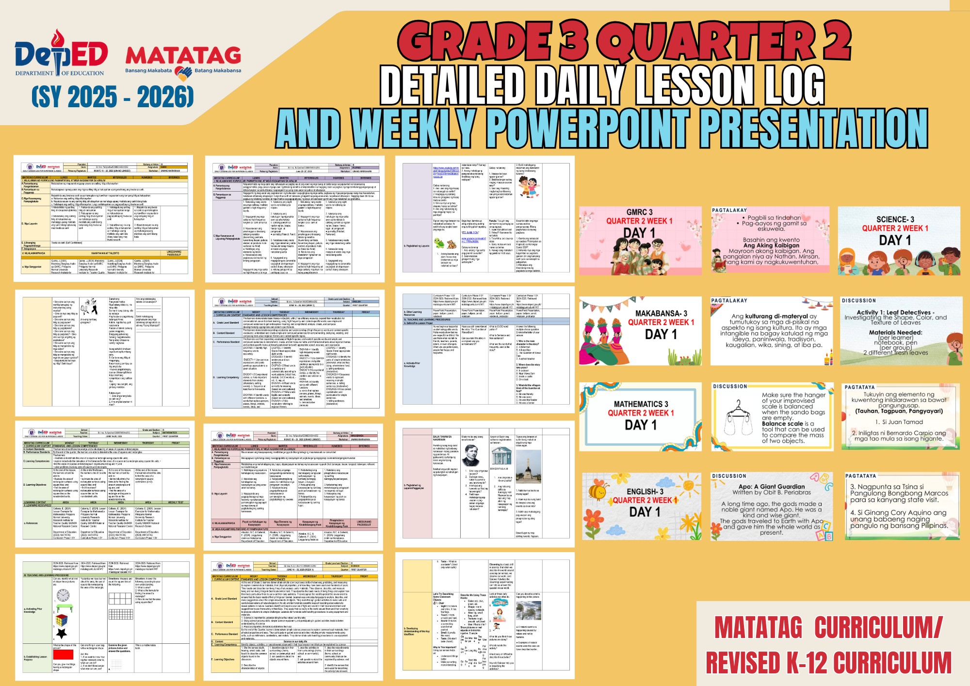 MATATAG TEACHERS' FILES - GRADE 3 | Quarter 2 Grade 3 WEEK 4 DLL AND ...