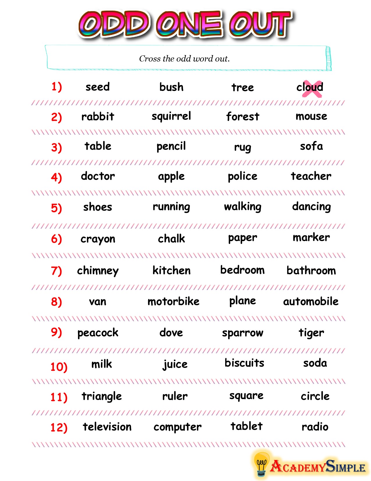Academy Simple - Odd Word Out for Kids Do you trust your... | Facebook