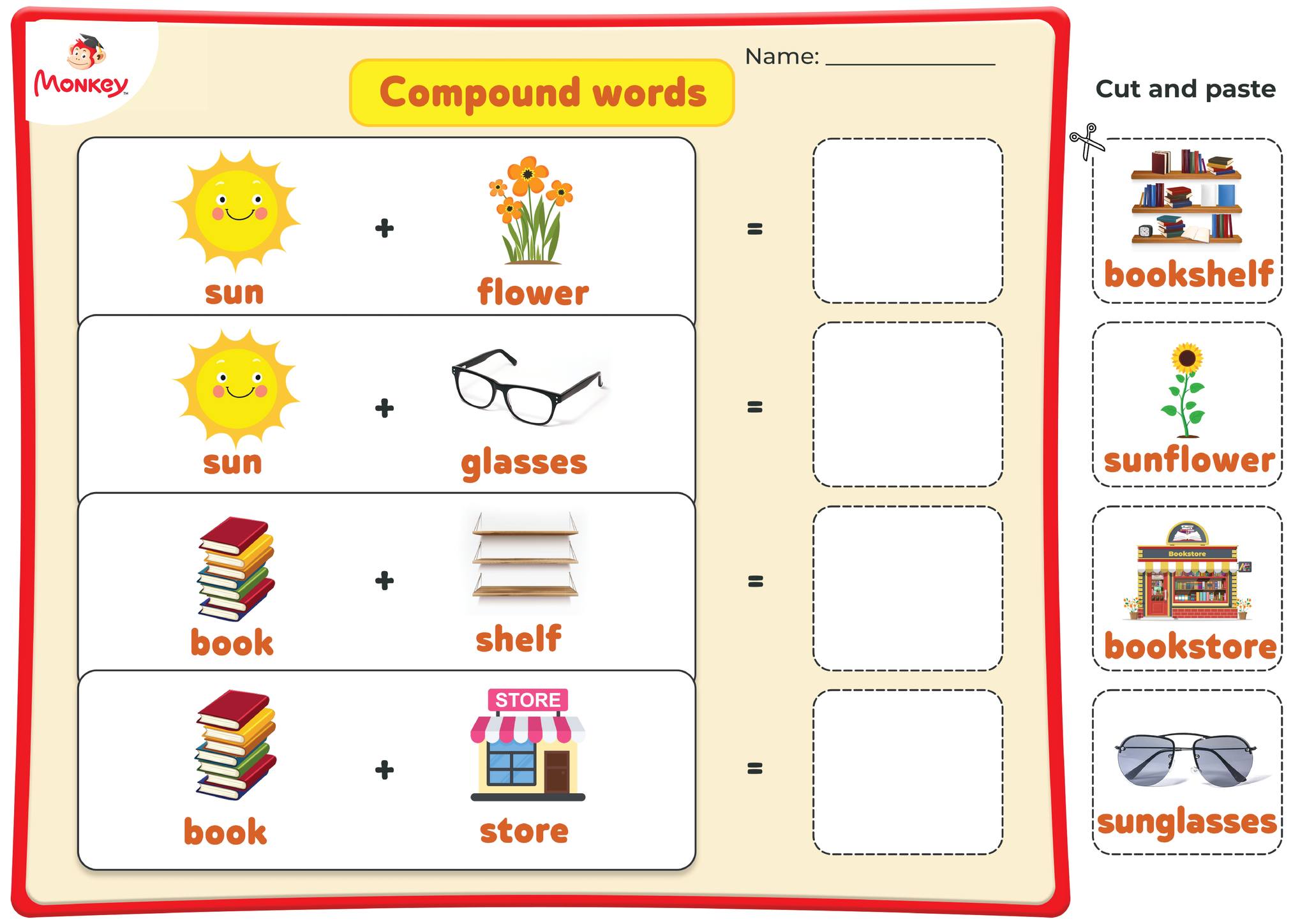 Monkey Junior - 🌸เติมคำศัพท์ใหม่ๆให้ลูกด้วย Compound words... | Facebook