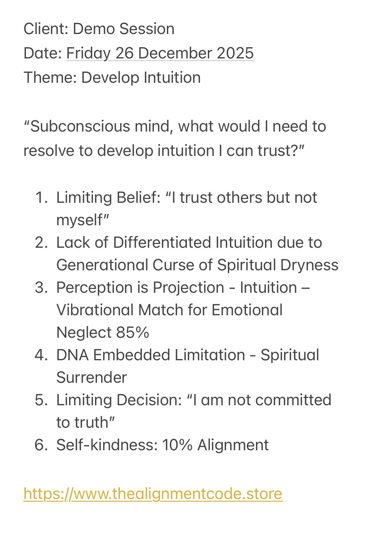 The Alignment Code 0804