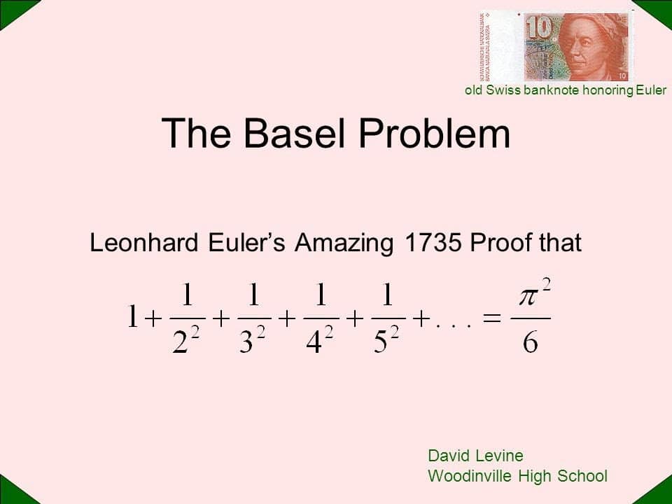 Extra Math The Basel Problem Proof By Euler 📝 Facebook 9417