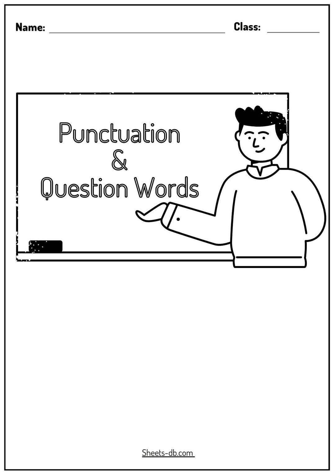 Worksheets pdf from Sheets Database | Punctuation and Question Words 💥💥 ...