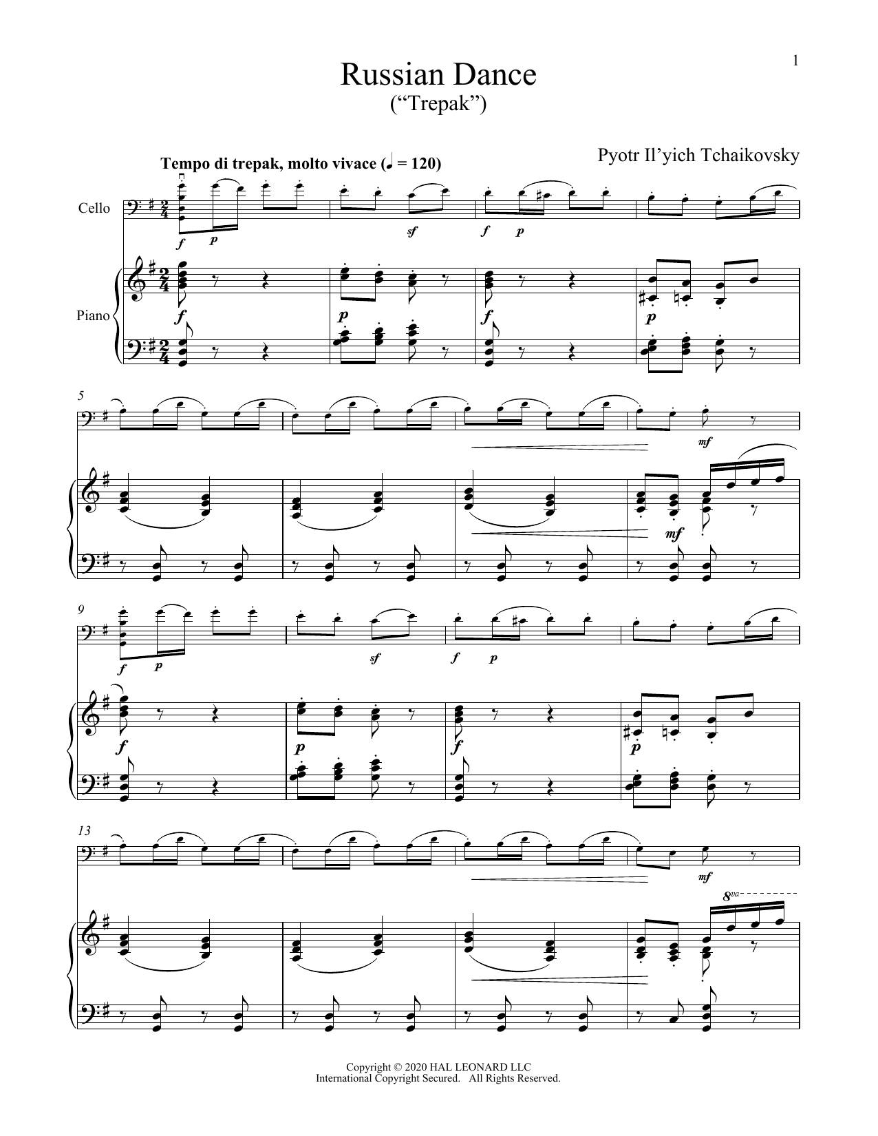 Music - Pyotr Il'yich Tchaikovsky Trepak (from The Nutcracker) Sheet ...