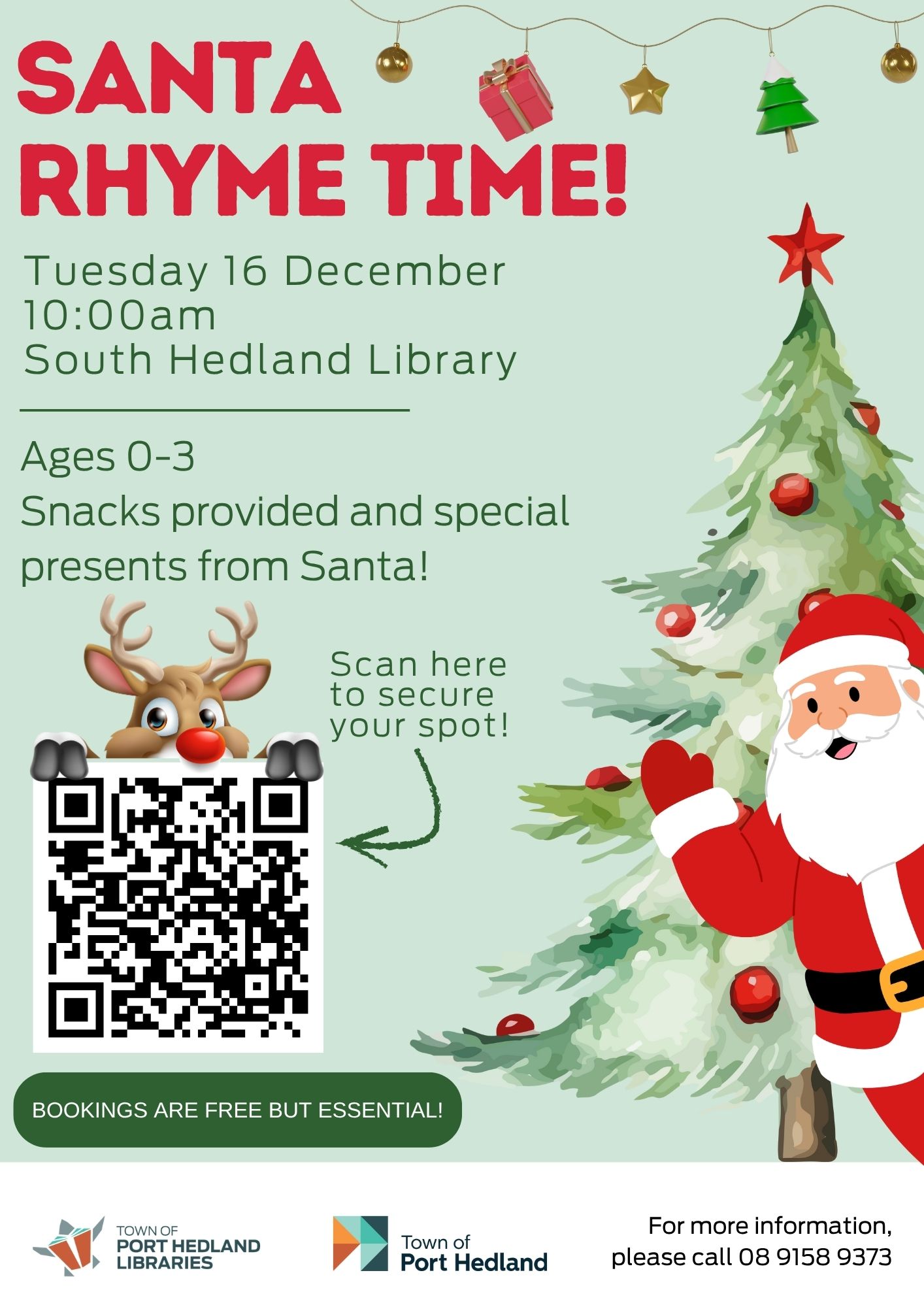 🎅🎶 Santa Rhyme time! 🎄 Bring your... - Hedland Libraries | Facebook