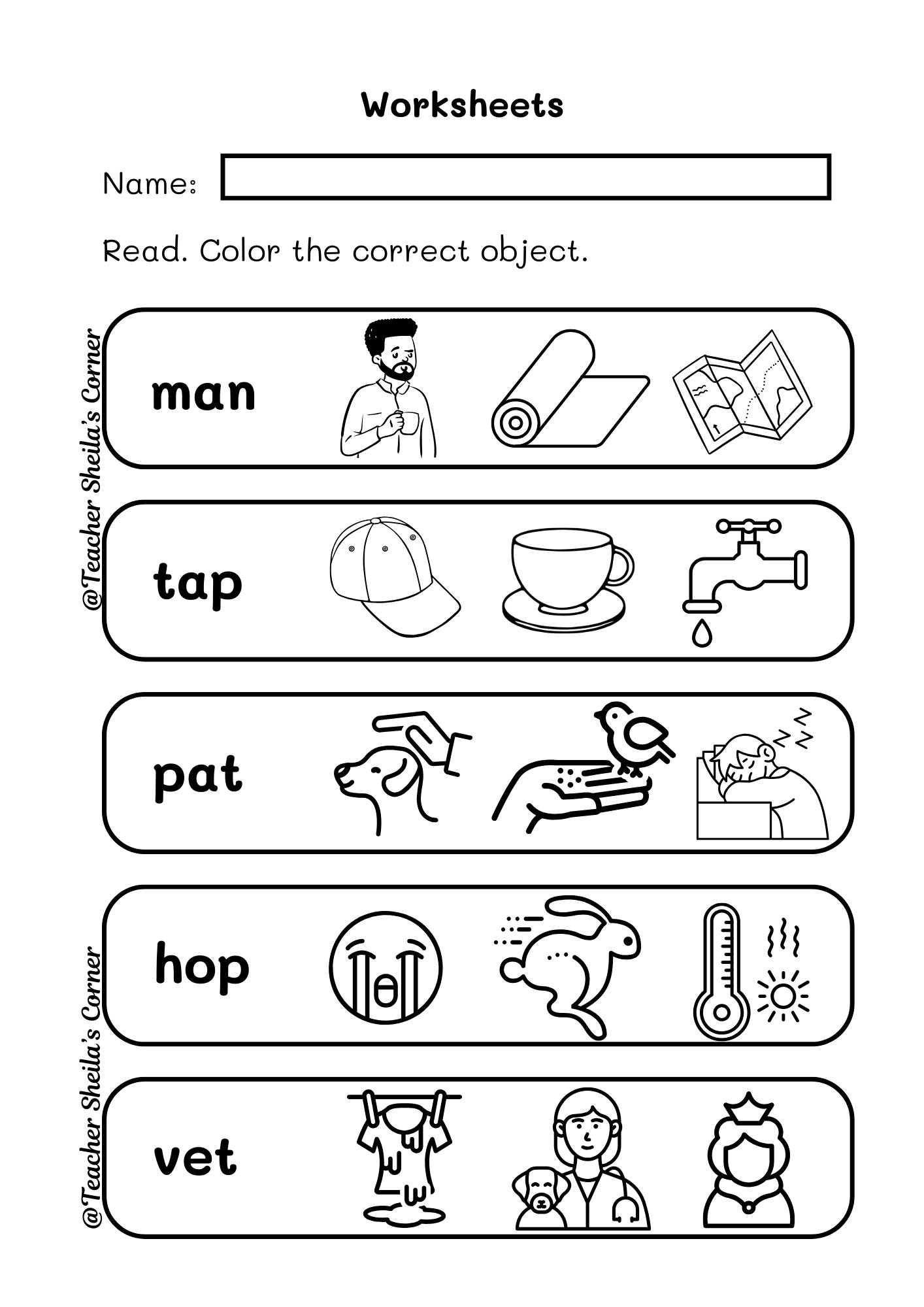 Circle The Correct Word Worksheets For Kindergarten