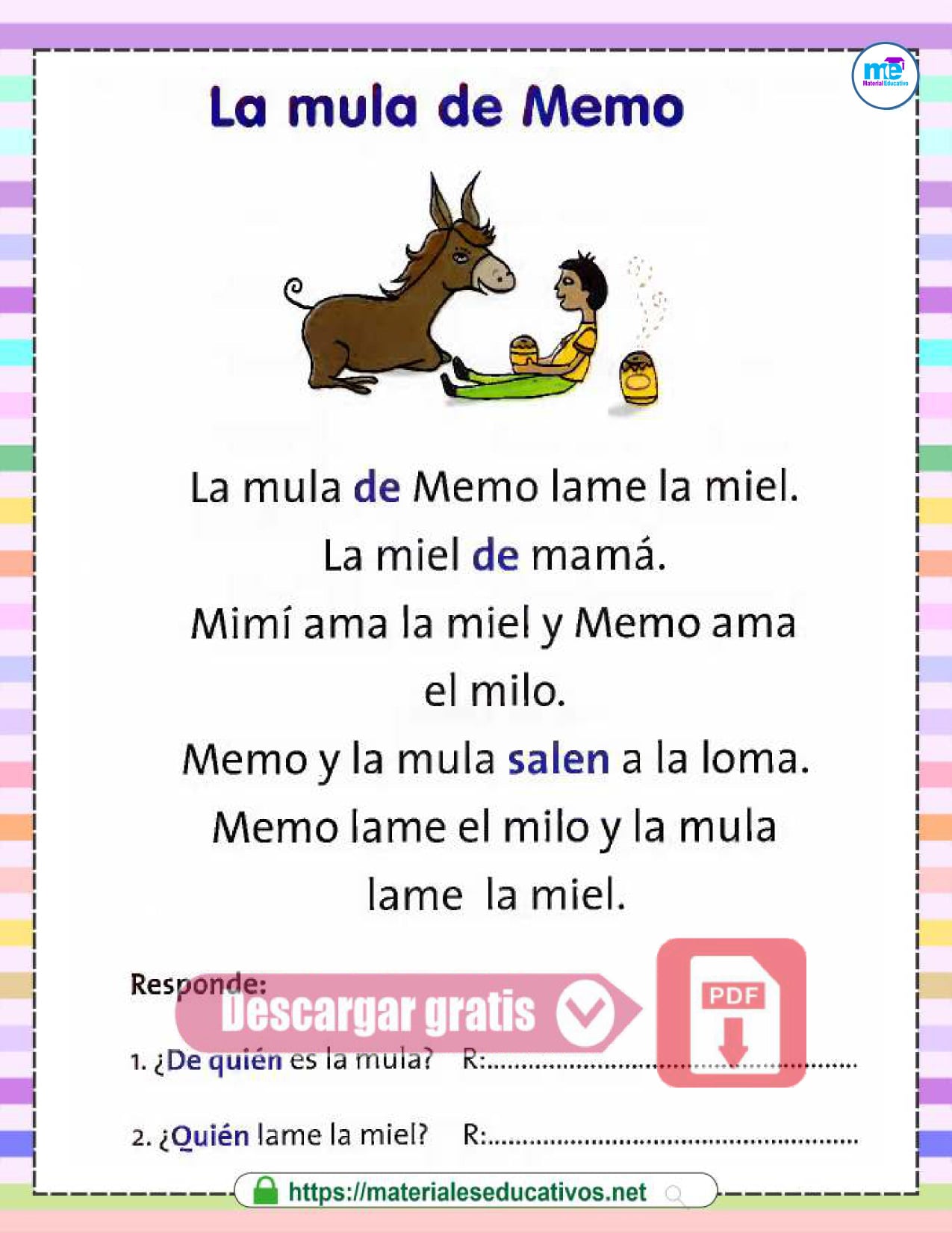Materiales - LECTURA COMPRENSIVA PASO A PASITO APRENDO SOLITO(A) TOMO I ...
