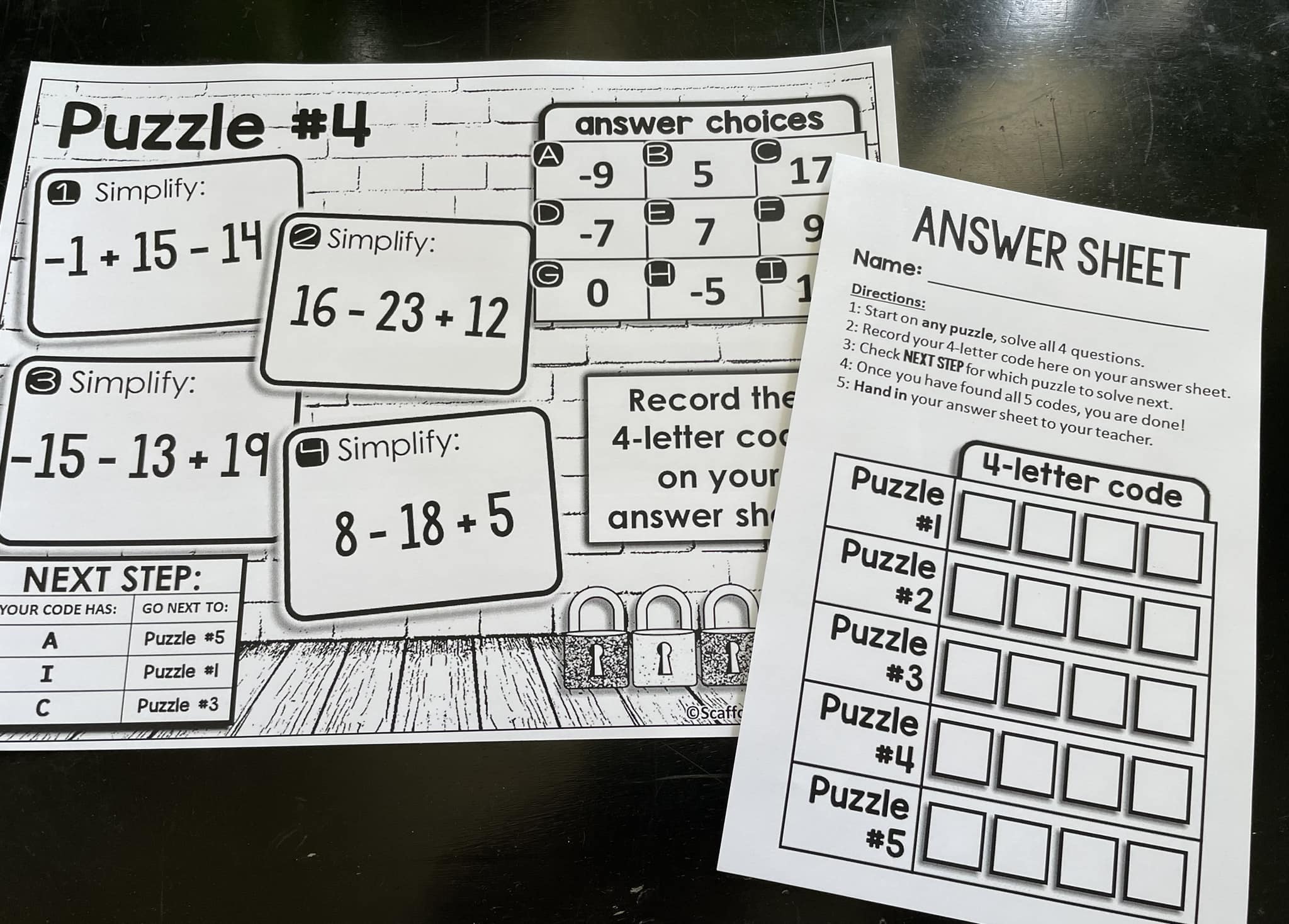 Scaffolded - Adding and subtracting integers digital math escape room ...