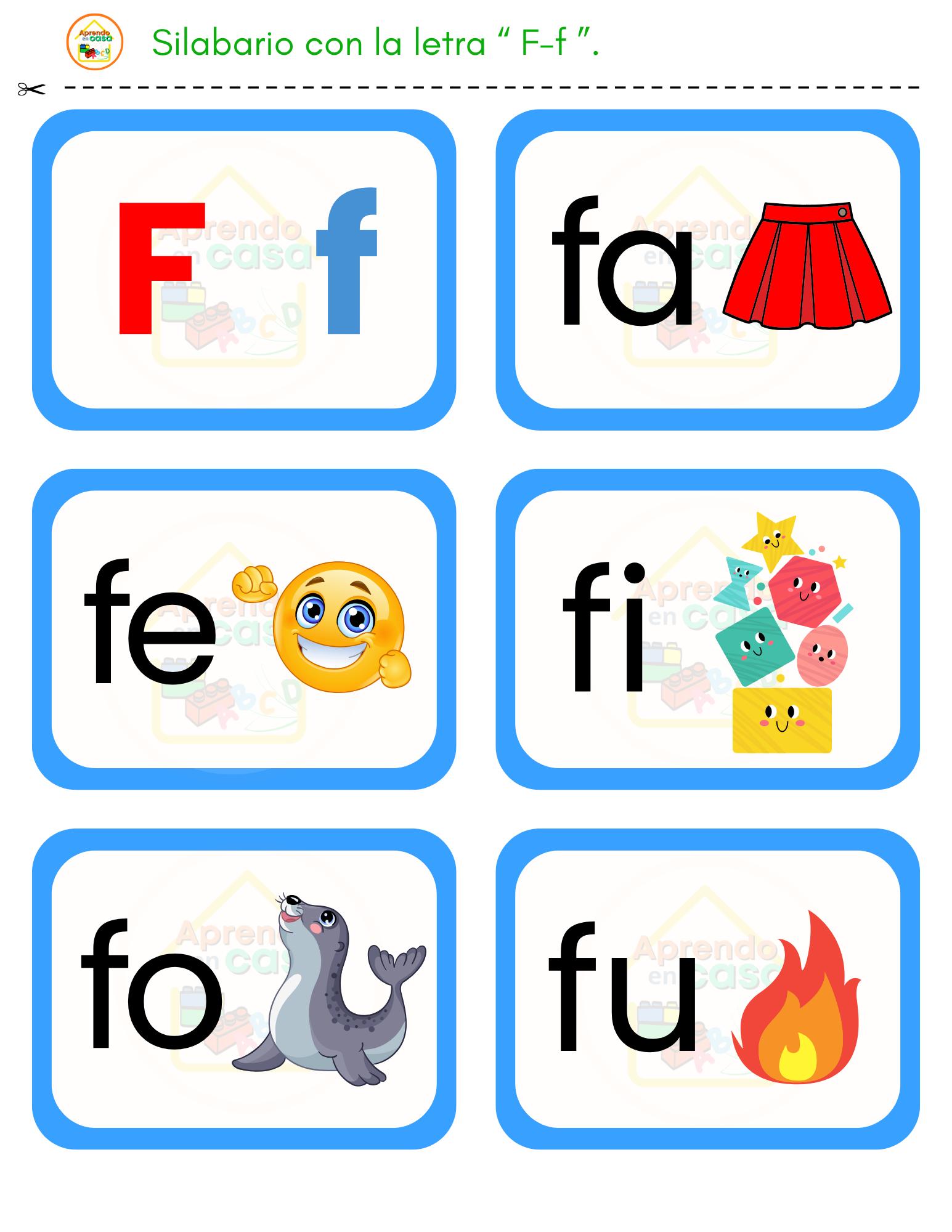 Aprendo - 🟠Silabario de la letra "F" para niños de preescolar y ...