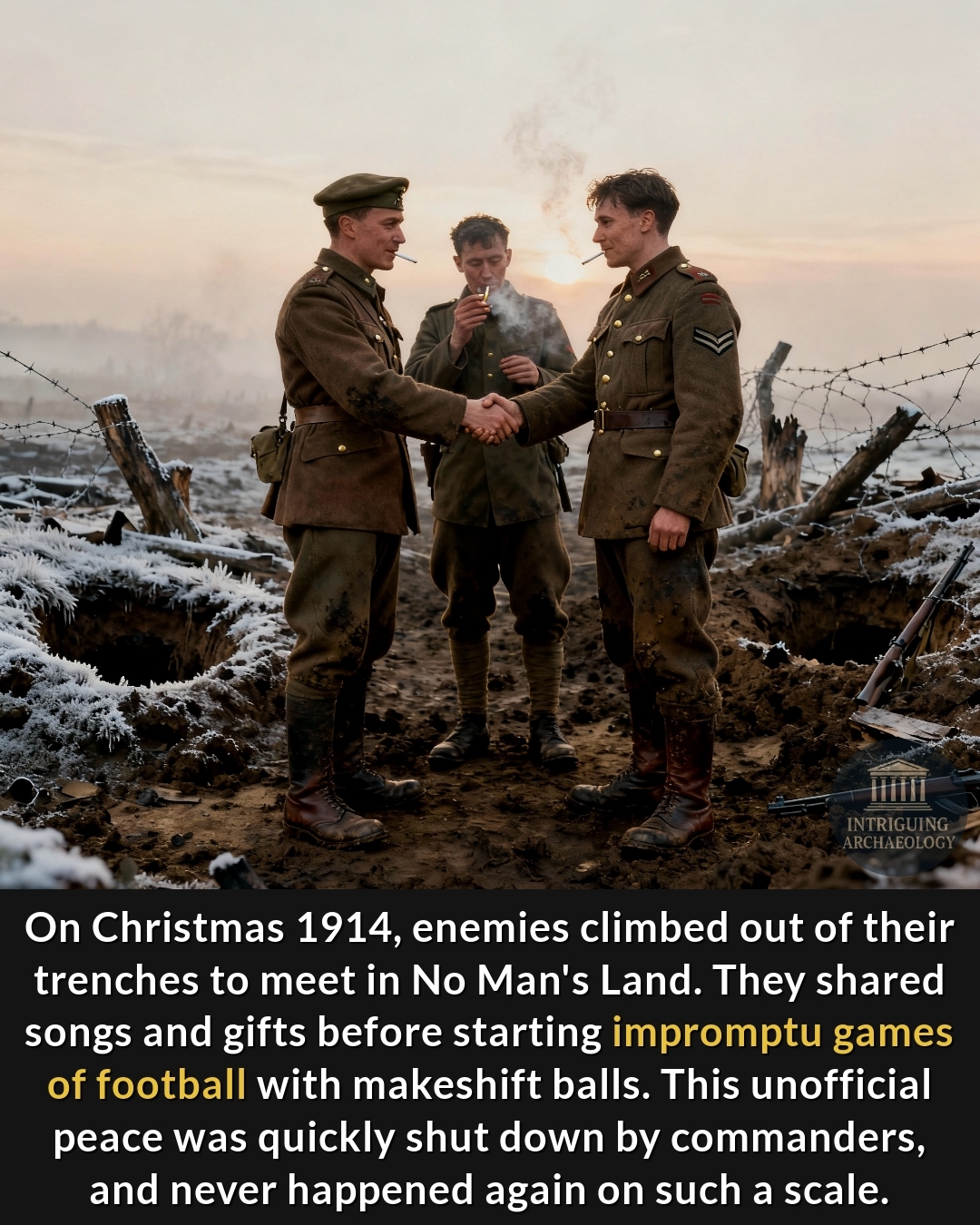 Intriguing - On Christmas Eve 1914, the constant crack of rifles along ...