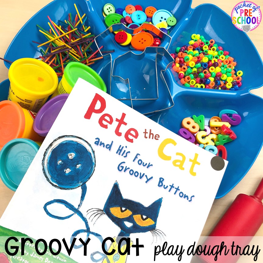 Pete the Cat play dough tray for... - Pocket of Preschool