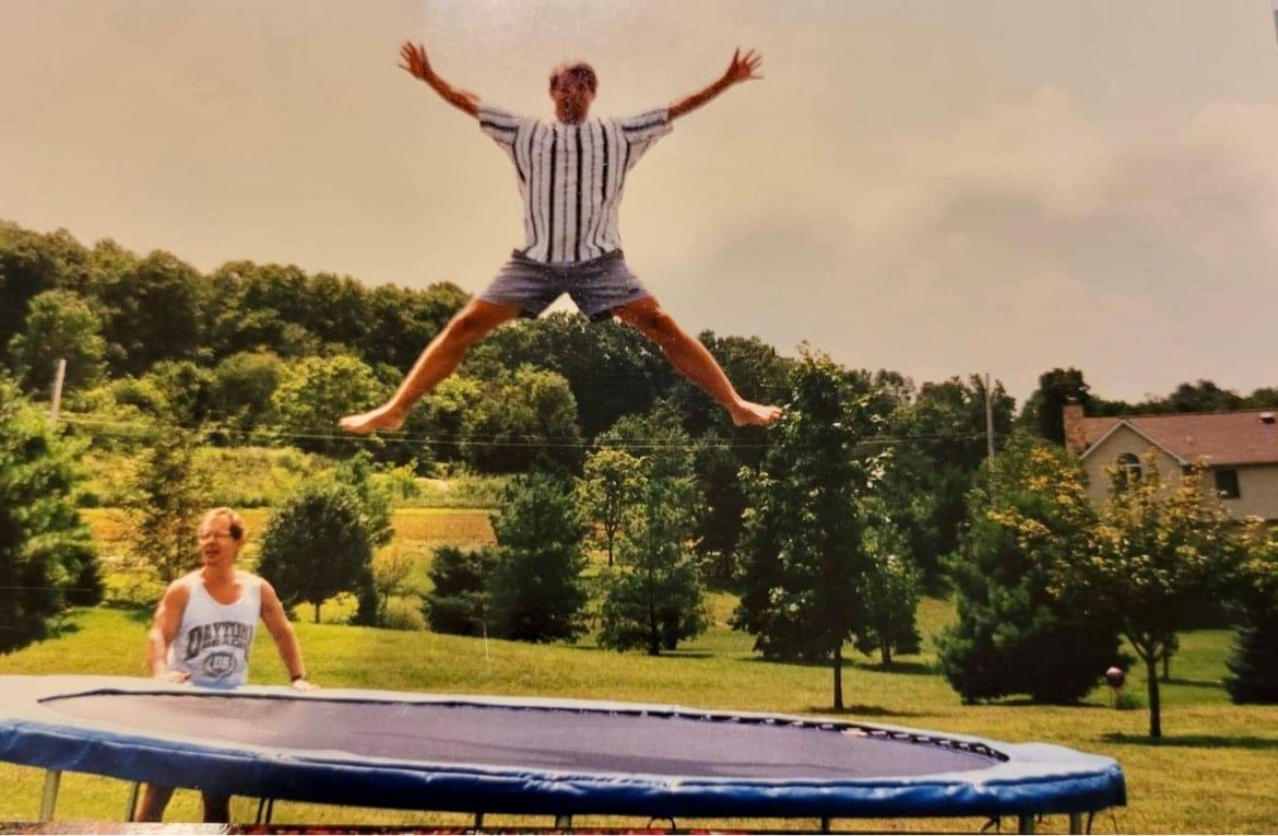 D E - This is a retro picture of our fearless leader jumping into ...