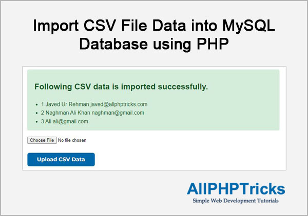 Allphptricks How To Import Csv File Data Into Mysql 0678
