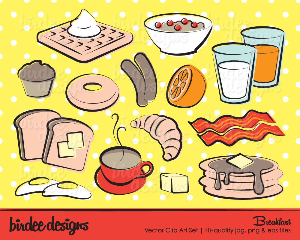 Birdee Designs - Breakfast | Vector Clip Art Set | Hi Quality jpg, png ...