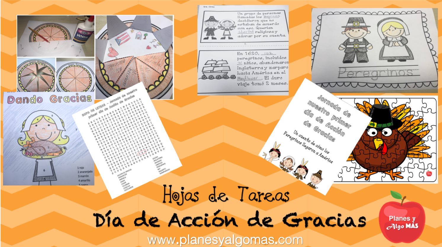 🦃 Día de Acción de Gracias - Hojas de... - Planes y Algo Mas
