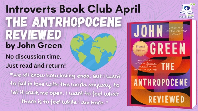 Clear - This month's pick for Introvert Book Club is "The Anthropocene ...