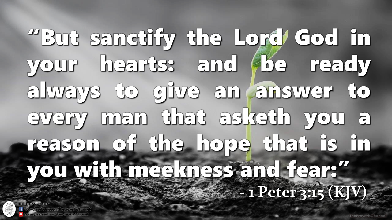 Verse of the Day 1 Peter 3:15 (KJV)... - The Proverb Channel