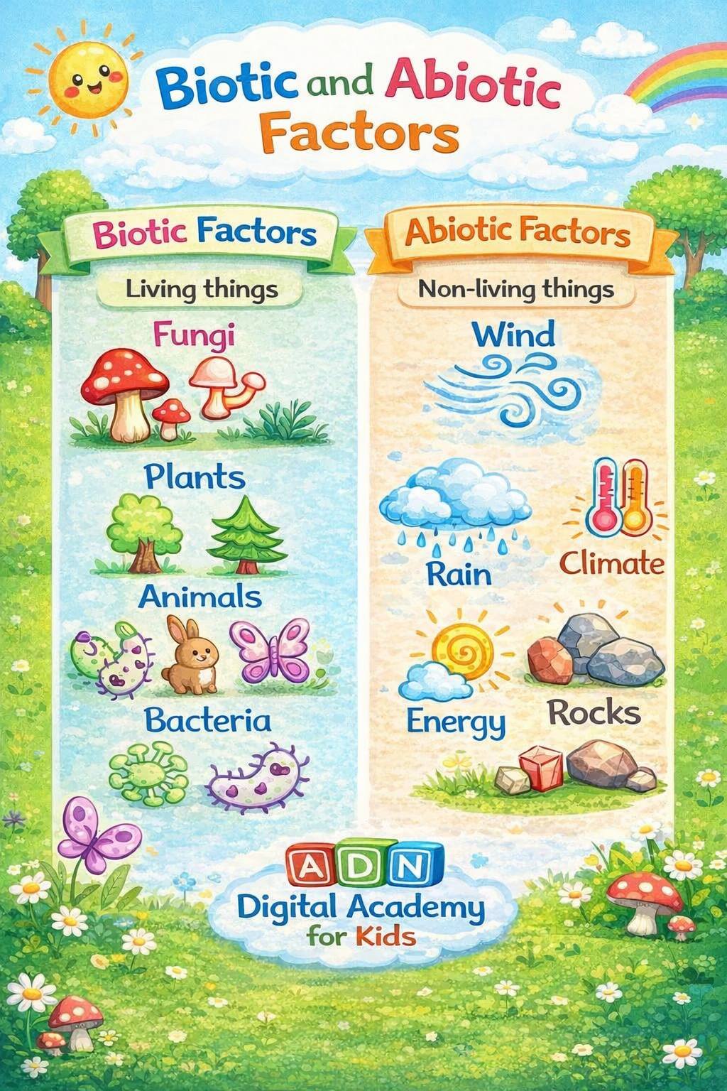 Cartel de factores bióticos... - Academia Digital para Niños | Facebook