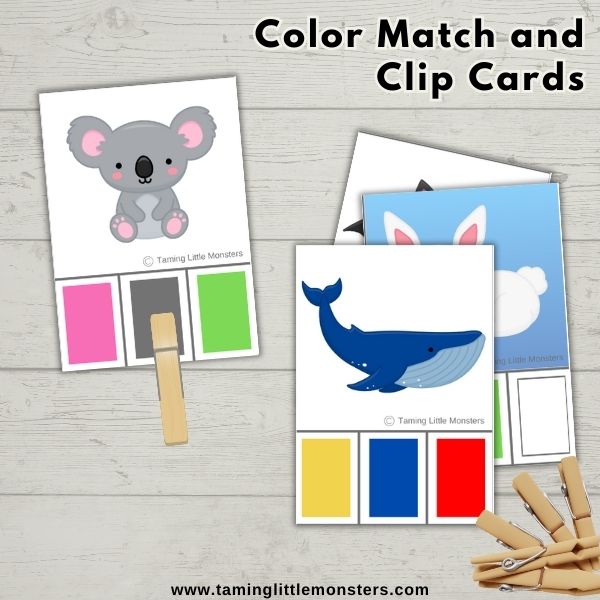 Color match and clip cards (free... - Taming Little Monsters
