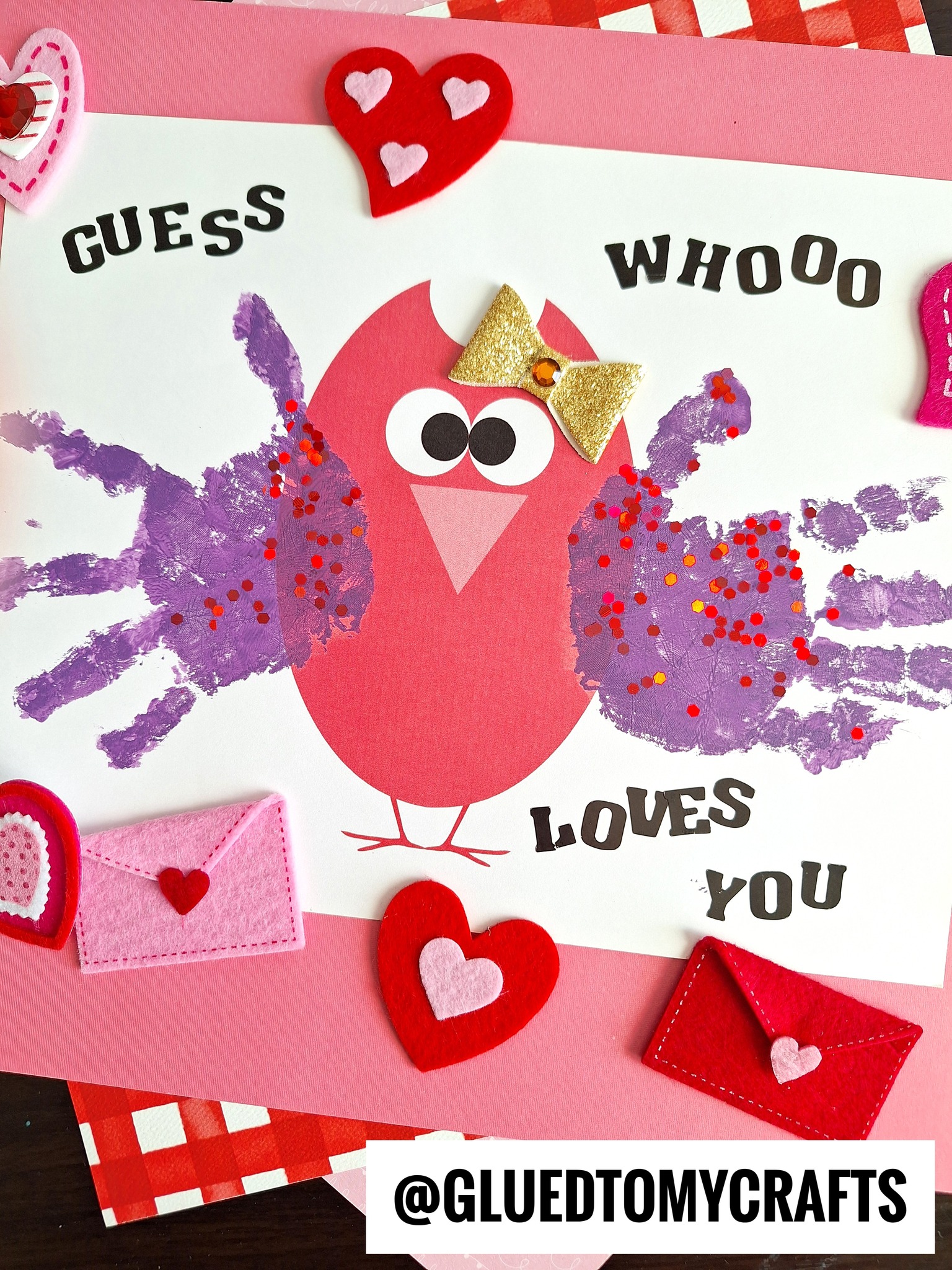 Glued - Handprint Owl Printable - perfect for Mother's Day