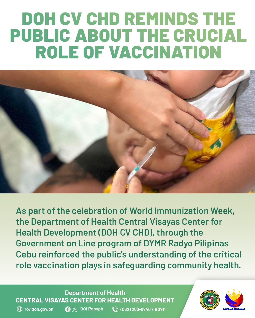 𝐃𝐎𝐇 𝐂𝐕 𝐂𝐇𝐃 𝐑𝐄𝐌𝐈𝐍𝐃𝐒 𝐓𝐇𝐄 𝐏𝐔𝐁𝐋𝐈𝐂 𝐀𝐁𝐎𝐔𝐓 𝐓𝐇𝐄 𝐂𝐑𝐔𝐂𝐈𝐀𝐋 𝐑𝐎𝐋𝐄 𝐎𝐅 𝐕𝐀𝐂𝐂𝐈𝐍𝐀𝐓𝐈𝐎𝐍 As 7320