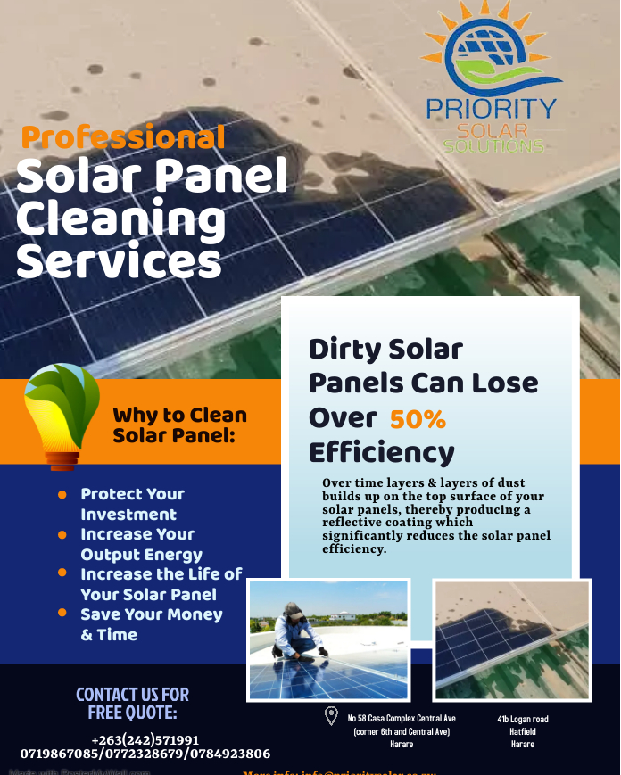 We Offer Solar Panel Cleaning Priority Solar Solutions 2164