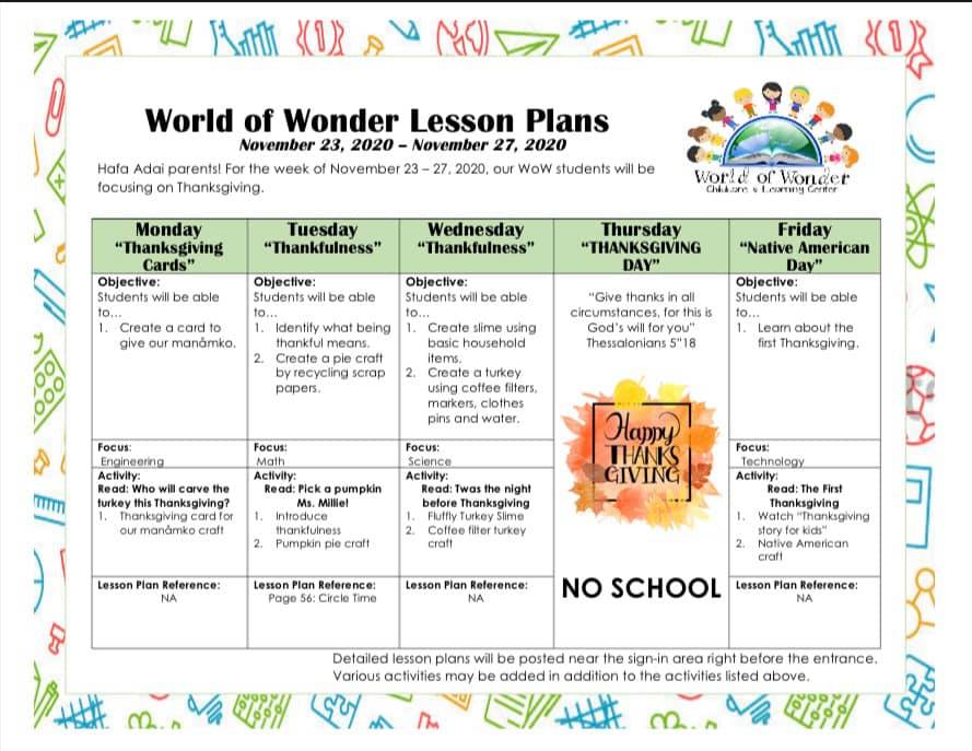 This week’s... - World of Wonder Childcare & Learning Center