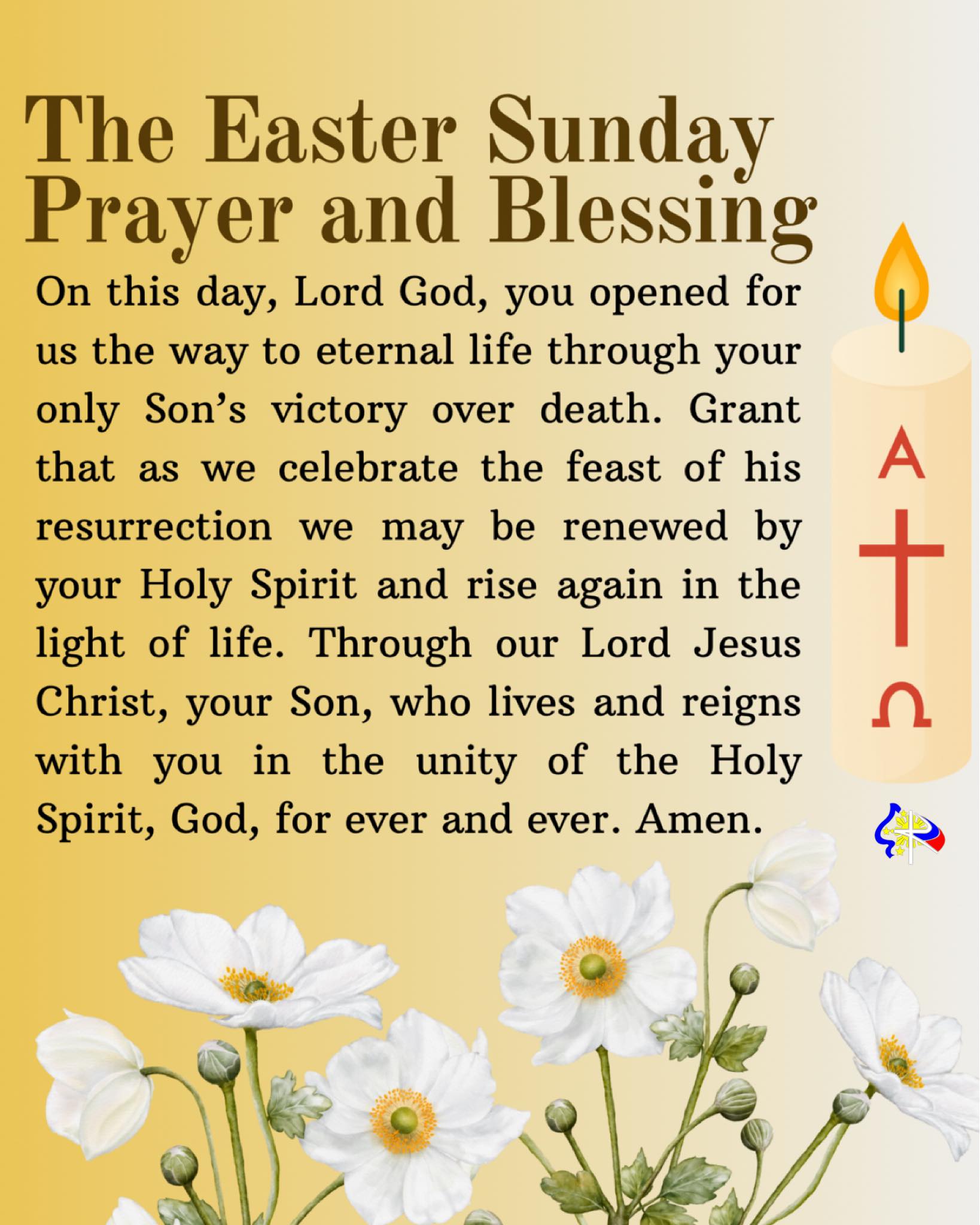 100% - The Easter Sunday Prayer and Blessing. 🙏 +In the Name of the ...