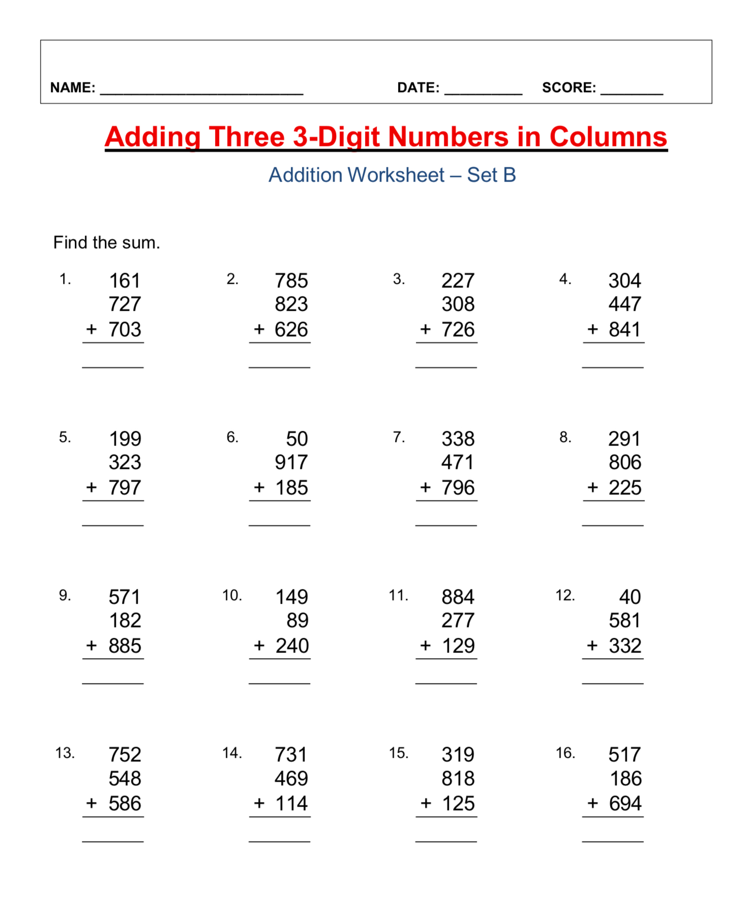 Learn - Adding three 3-digit numbers made easy! ️📘 Perfect for building ...