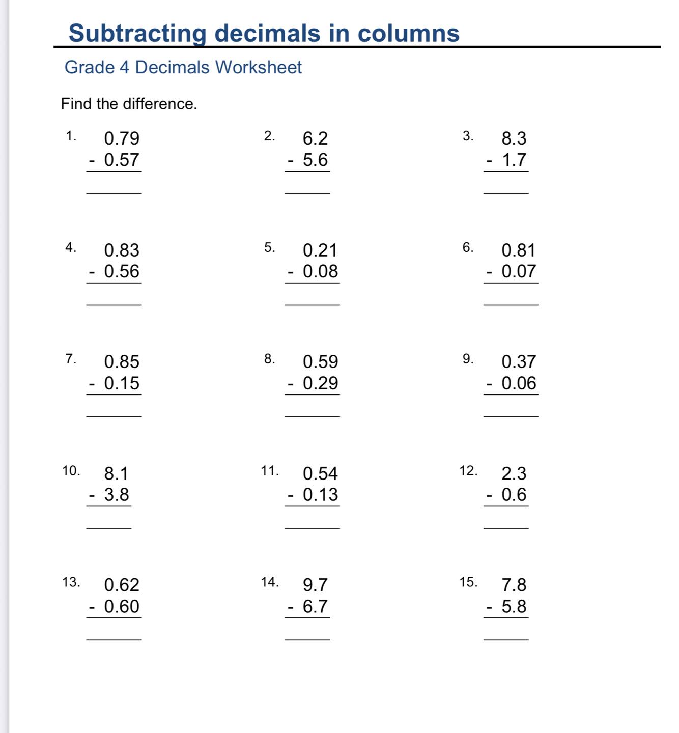 Learn - Practicing subtracting decimals made easy! ️📘 Perfect for Grade ...