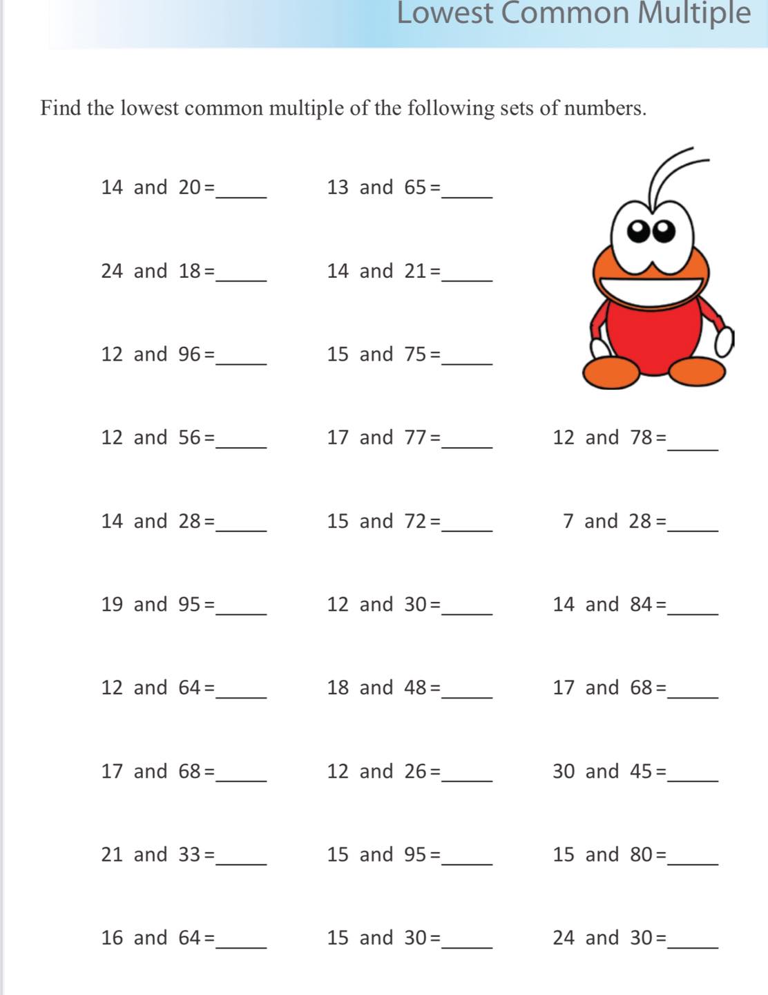 Learn - 🔢 Lowest Common Multiple (LCM) Practice Worksheet 🔢 Support ...