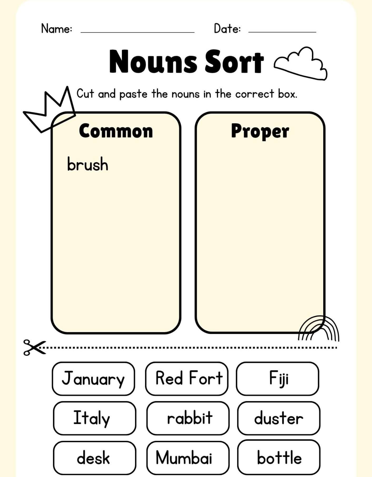 Common and Proper Noun Sorting... - Teacher Sheila's Corner | Facebook