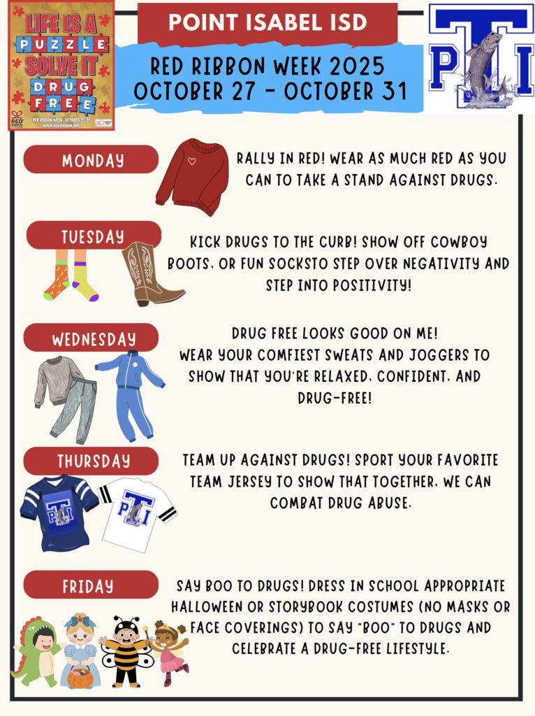 Port - 🎀 POINT ISABEL ISD 🎀 RED RIBBON WEEK 2025 📅 October 27 - October ...