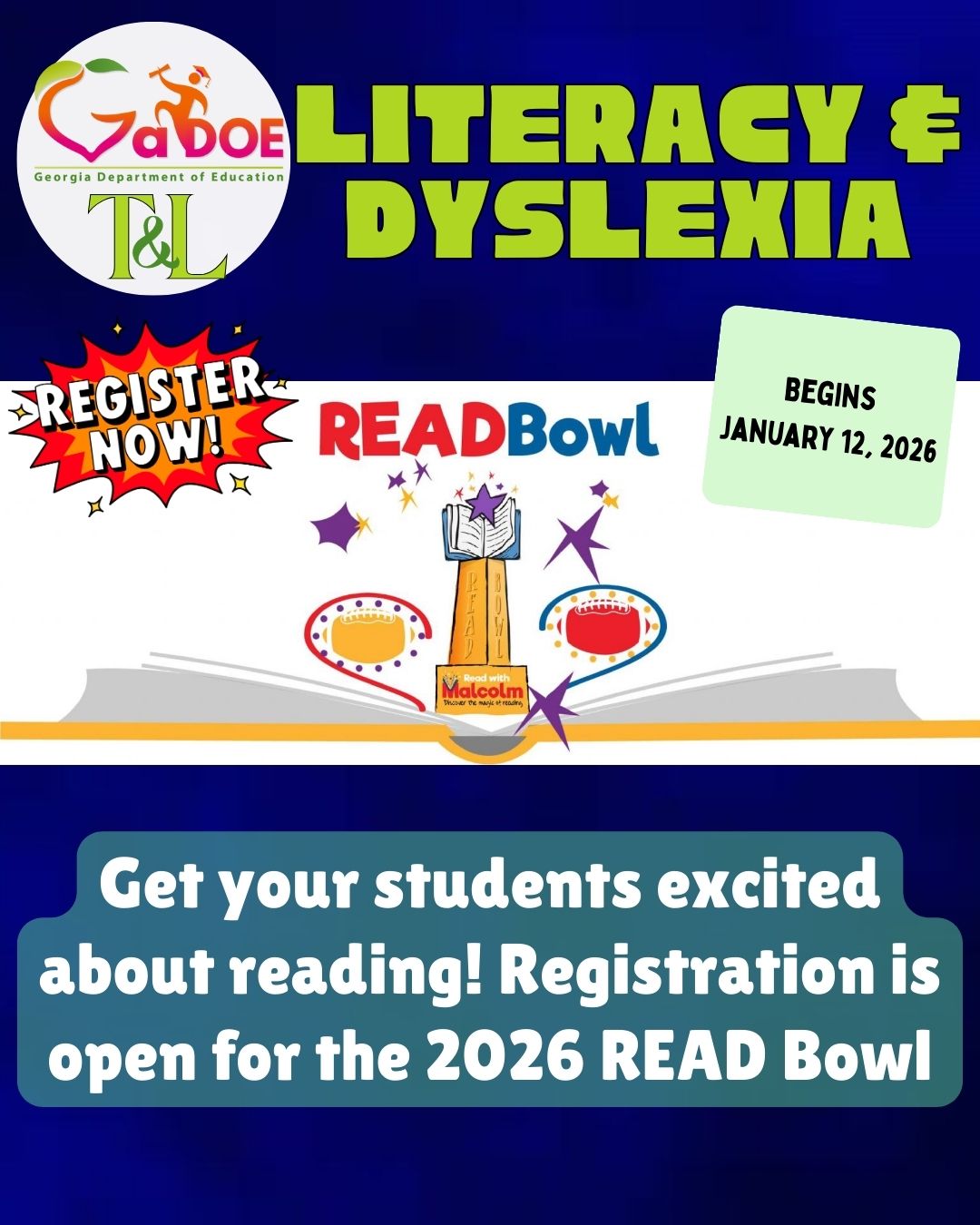 GaDOE - 📣 T&L Spotlight: Register for the 2026 READ Bowl 📚🏈 🔗 https ...