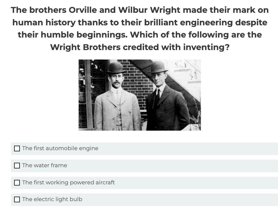 Iconic - Wright Brothers Quiz... (answers and full quiz in comments ...