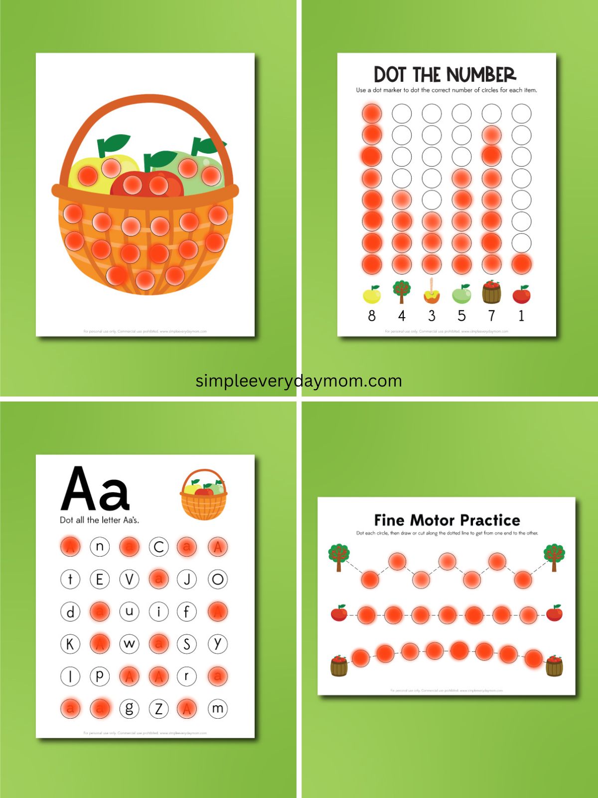 🍎 Free Apple Do A Dot Printables 🖨️... - Simple Everyday Mom | Facebook