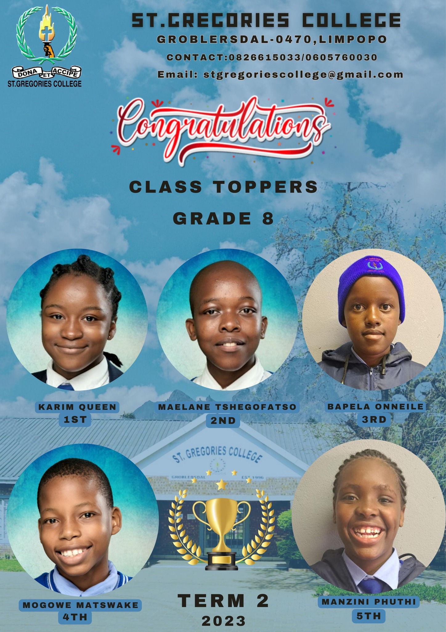 Congratulations To The Class St Gregories College