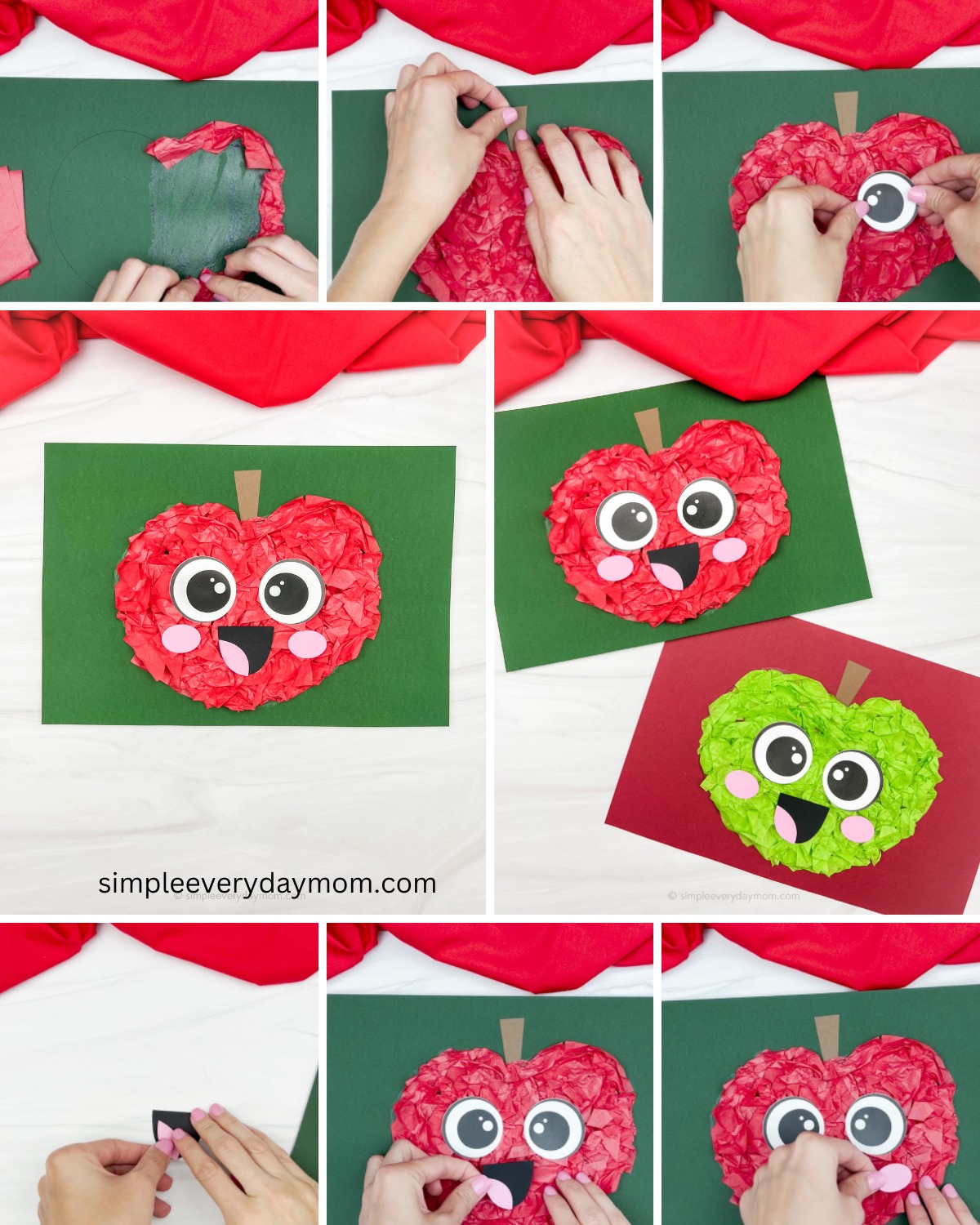 Simple - 🍎 Tissue Paper Apple Craft ️ Get the template on the blog ...