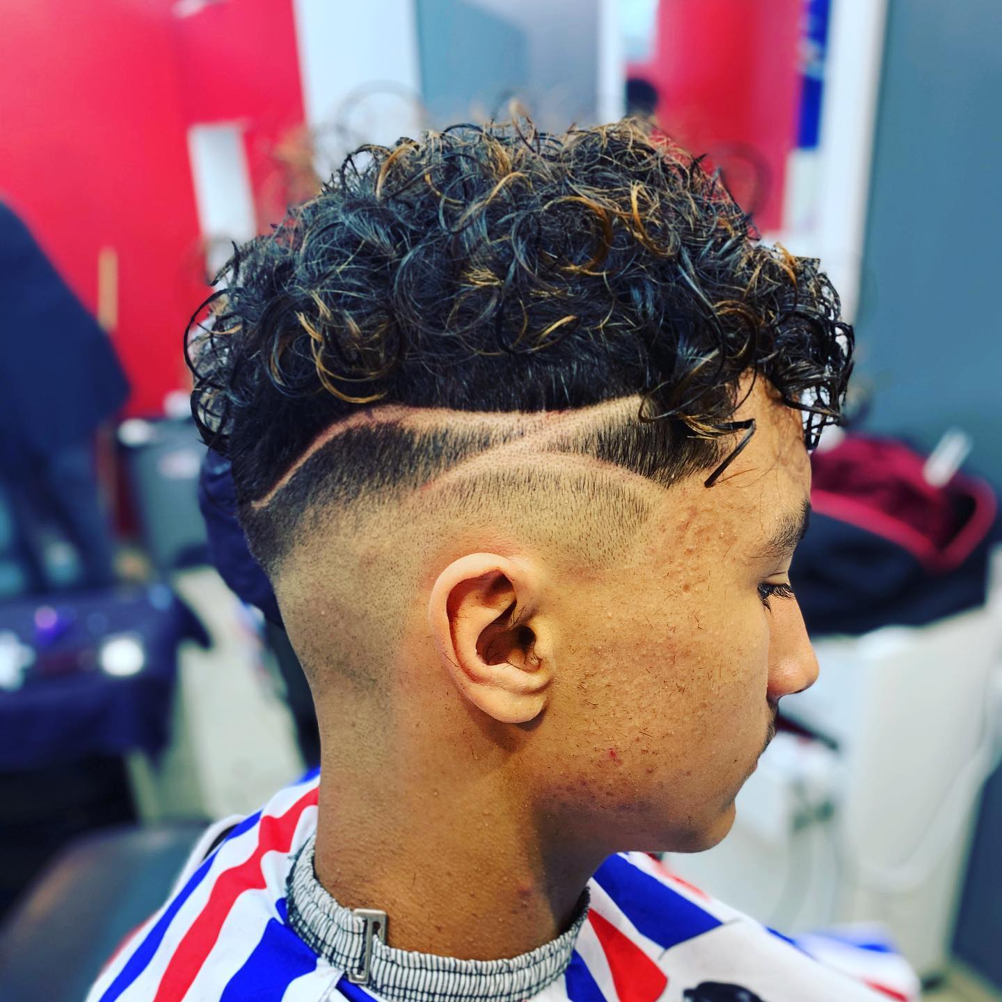 Taper Haircut With Lineup Curly Hair