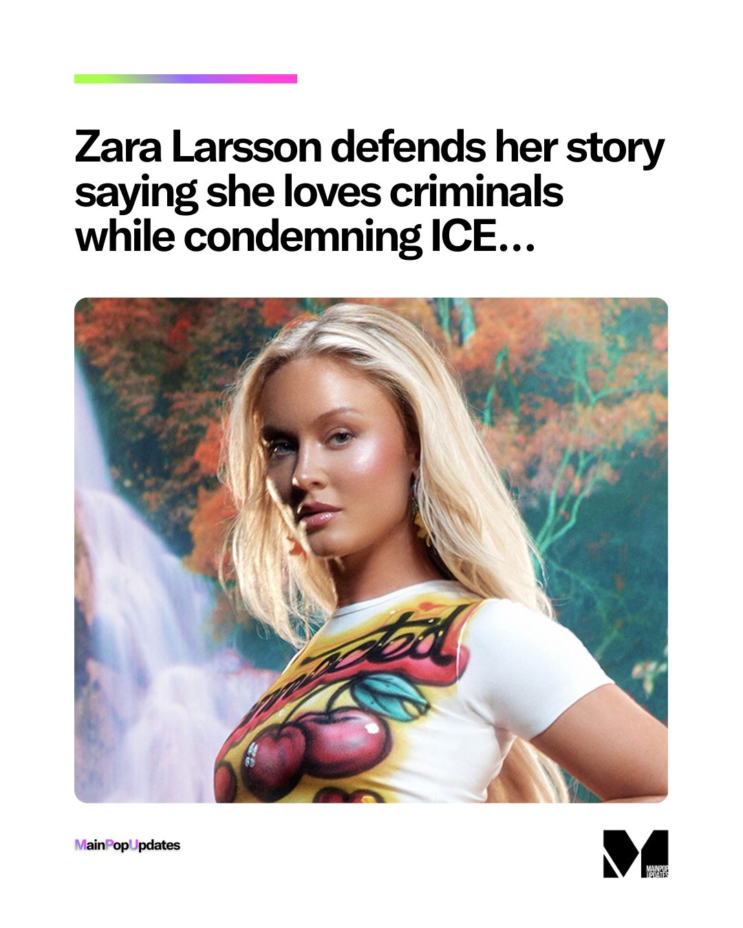 Main Zara Larsson Defends Her Story Saying She Loves Criminals While
