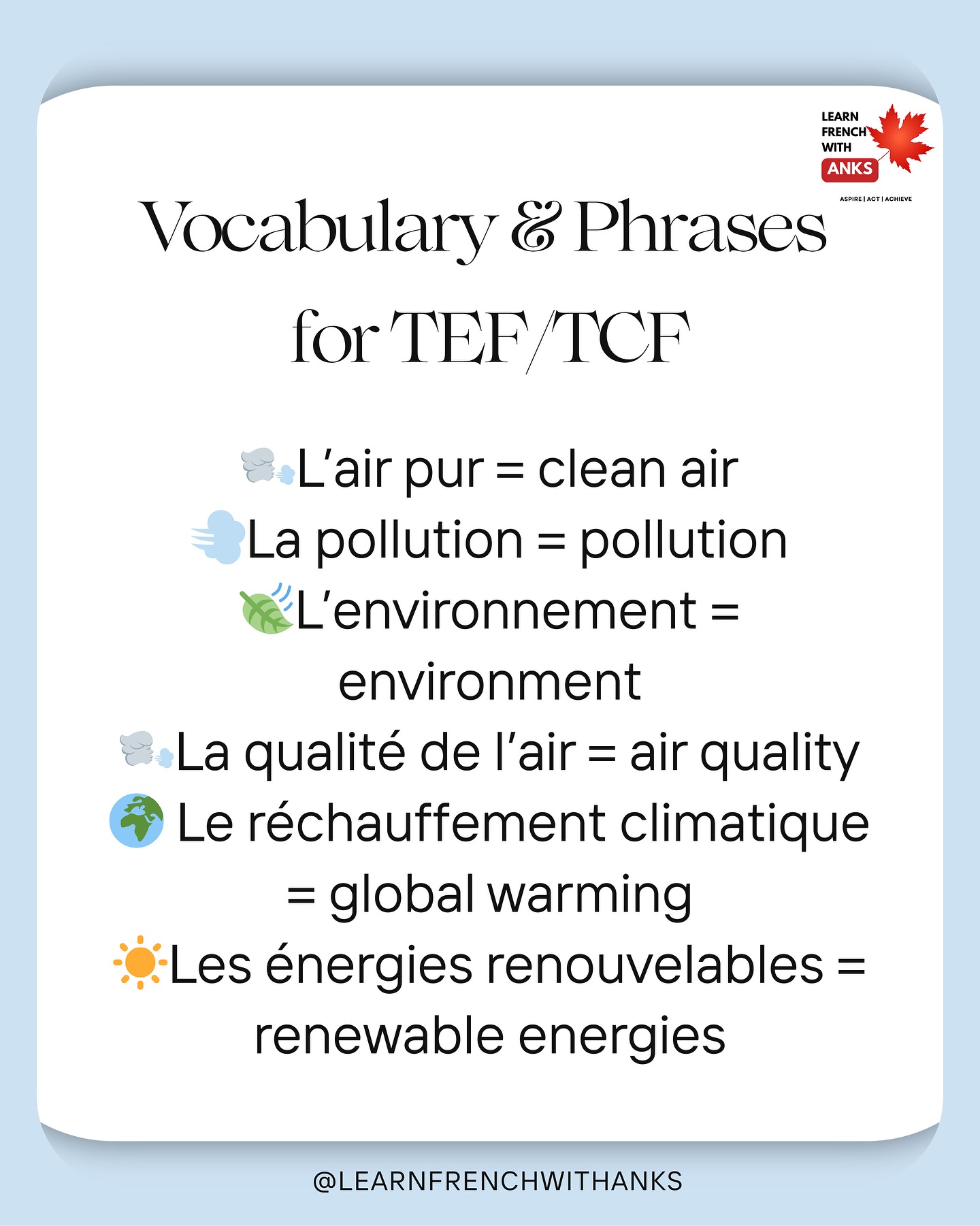 🌍 International Day of Clean Air... - Learn French With Anks | Facebook