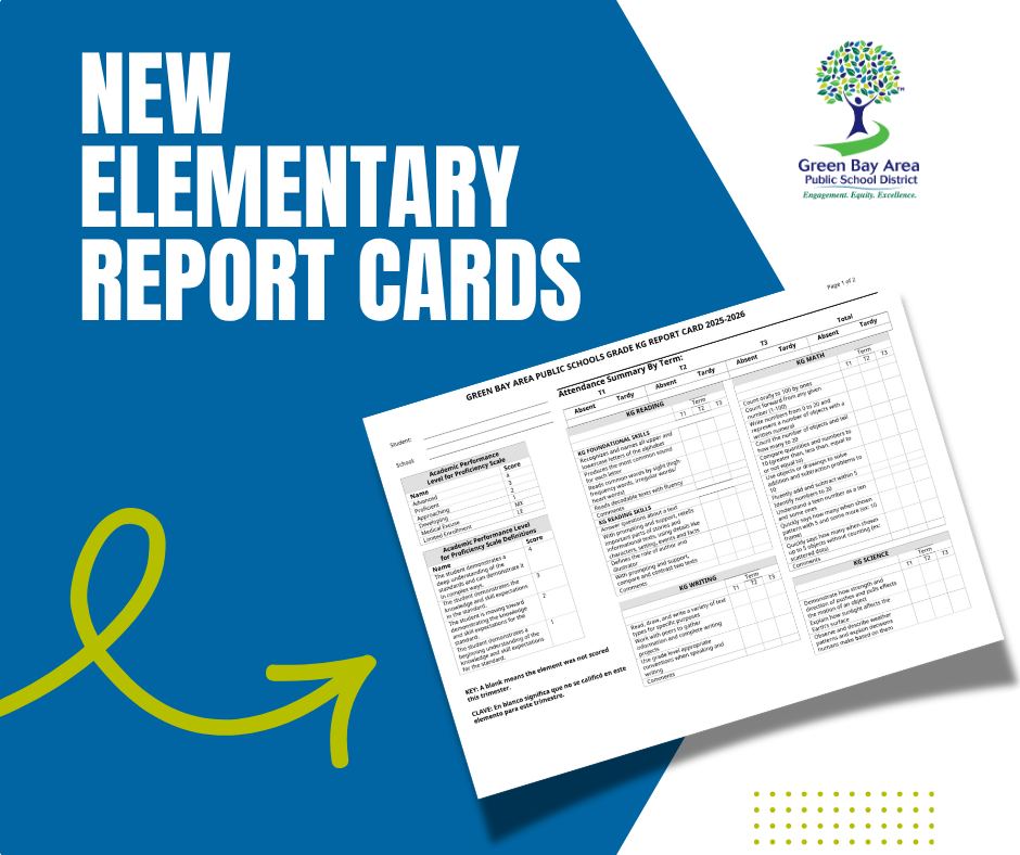 Green - New this year, the elementary report cards have been redesigned ...