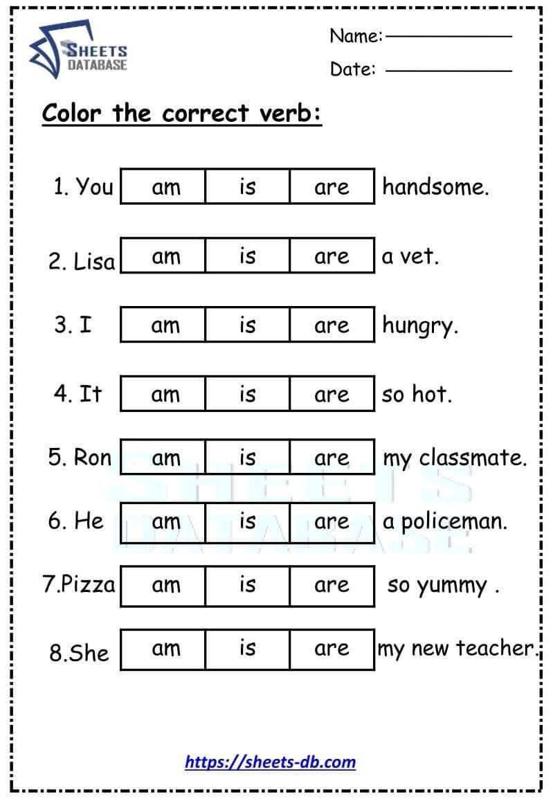 Sheets Database Verb To Be Worksheets 💥💥 1st And 2nd Facebook 0027