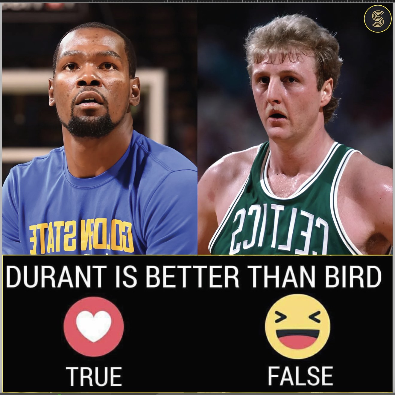Sports - Kevin Durant is better than Larry Bird TRUE: ️ FALSE: 😆 | Facebook