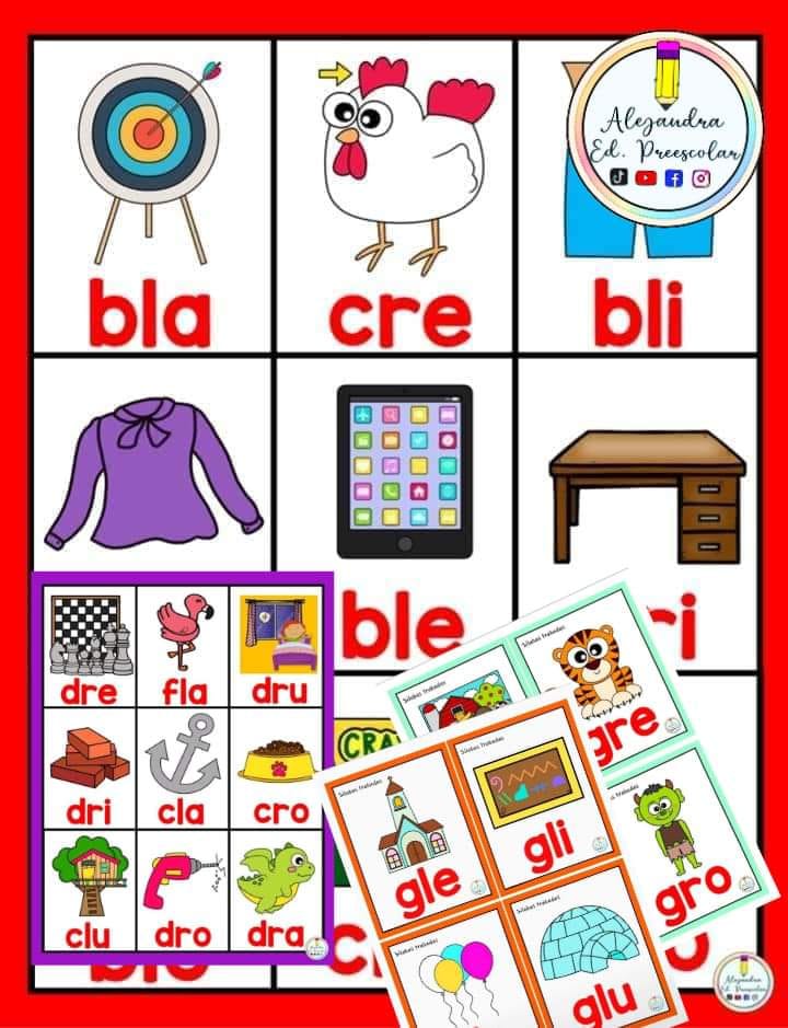 📝LOTERIA SILABAS TRABADAS "NO... - Alejandra Ed. Preescolar | Facebook